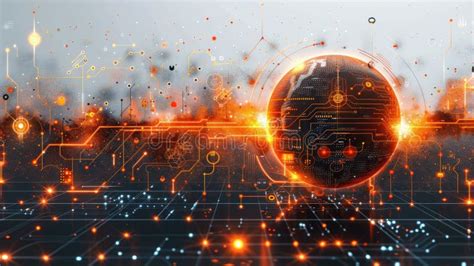 Abstract Data Flow Complex Circuit With Digital Technology Style Design Aig53 Stock Image