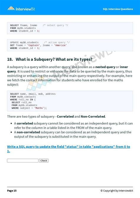 66 SQL Interview Questions PDF Connect 4 Programming