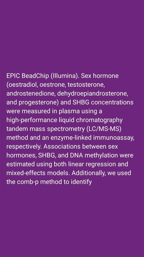 Dr Meher Babu On Linkedin 29 7 2024 Epic Beadchip Illumina Sex Hormone Oestradiol Oestrone…
