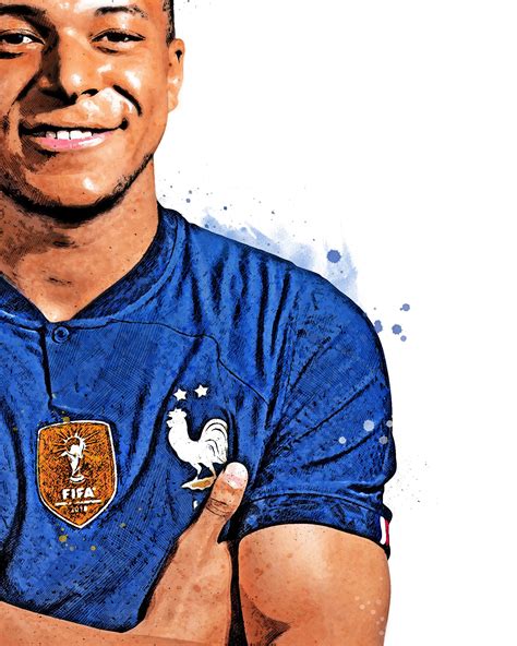 Mbappe Print Kylian Mbappé Poster France Art Print Wall Art Home Decor Etsy