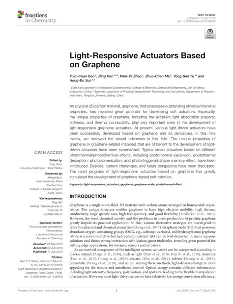 Pdf Light Responsive Actuators Based On Graphene