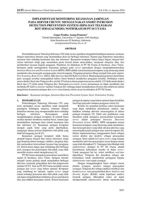 Pdf Implementasi Monitoring Keamanan Jaringan Pada Server Ubuntu