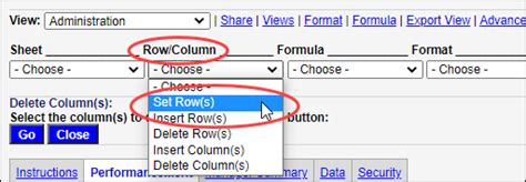 reset rows