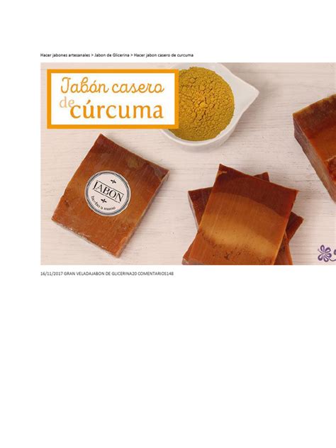 Jabón Casero De Cúrcuma Tutorial Y Beneficios Pdf Jabón