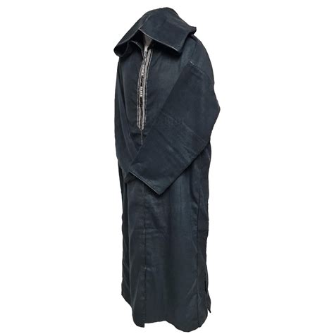 Moroccan Dark Grey Winter Wool Blend Hooded Thobe Dishdasha