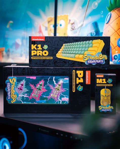 Spongebob X Ghost M1 Ultralight Gaming Mouse Ghost Keyboards