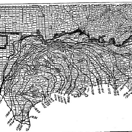 Usda Map Of Spread To Boll Weevil 1892 1921 Download Scientific Diagram