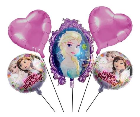 Globos Metalicos De Princesa Elsa De Frozen Kit 5pzs Mercadolibre