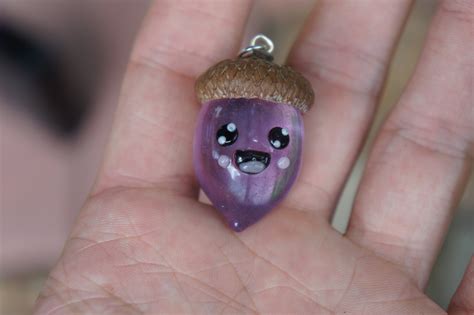 Cfl Lila Blau Kawaii Eichel Anhänger Etsy De