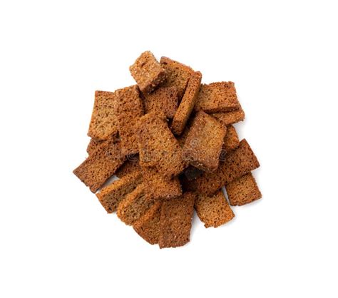 Rye Croutons Brown Bread Rusks Crispy Bread Cubes Dry Rye Crouoton Crumbs Brown Roasted