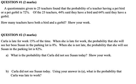 Solved QUESTION Marks A Questionnaire Given To Chegg Com