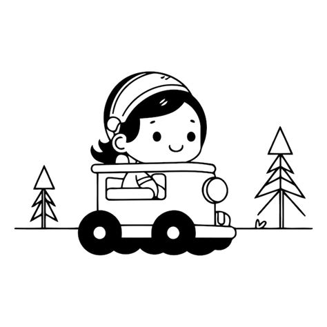 Premium Vector Cute Little Boy Riding A Train In The Park