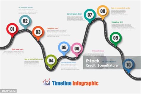 10 단계 벡터 일러스트와 비즈니스 로드맵 타임 라인 인포 그래픽 0명에 대한 스톡 벡터 아트 및 기타 이미지 0명 개념 거리 Istock