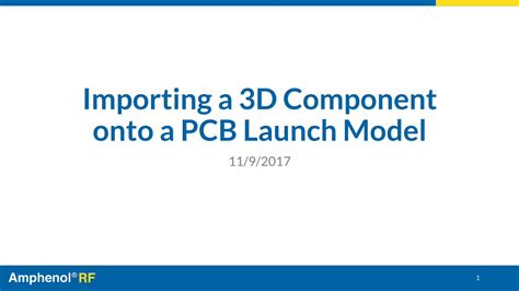 Pdf Importing A 3d Component Onto A Pcb Launch Model · Hfss Software