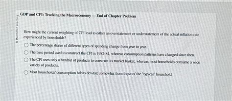 Solved GDP And CPI Tracking The Macroeconomy End Of Chegg Com