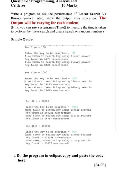 Solved Criticize 10 Marks Write A Program To Test The