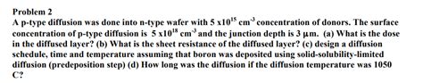 Problem 2 A P Type Diffusion Was Done Into N Type Chegg Com