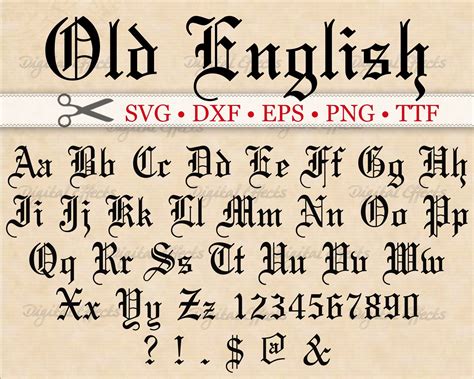 Old English Font Monogram Svg Font Gothic Font Svg Dxf Eps Png
