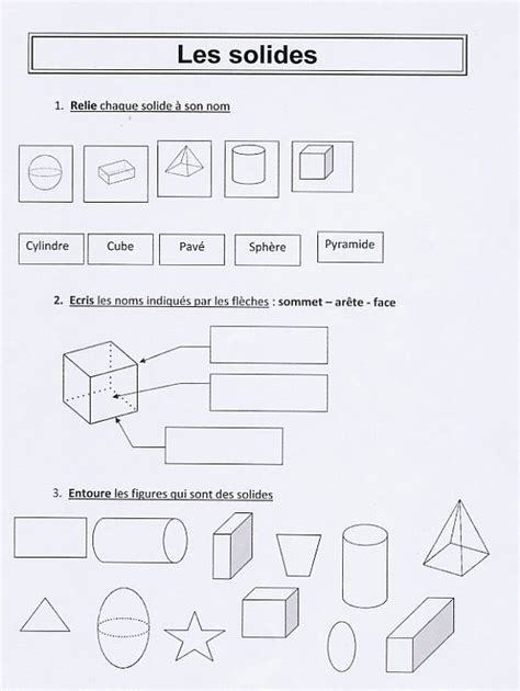 Ce1 Exercices Les Solides En Ce1 Cycle 2 Artofit