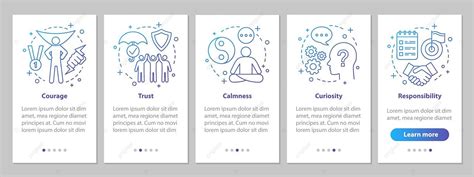 Linear Concept Onboarding Page Screen For Mobile App Exploring Human Emotions Vector Idea