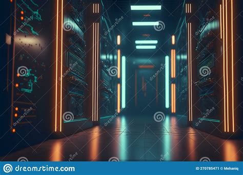 Server Racks In Computer Network Security Server Room Data Center Neural Network Generated Art