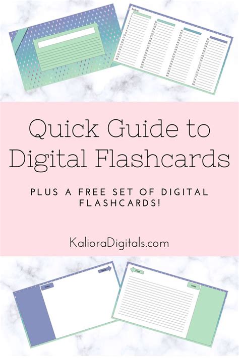 Quick Guide To Digital Flashcards Flashcards Flash Card Template Printable Flash Cards