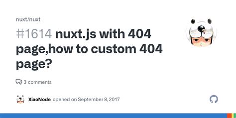 Nuxtjs With 404 Pagehow To Custom 404 Page · Issue 1614 · Nuxtnuxt