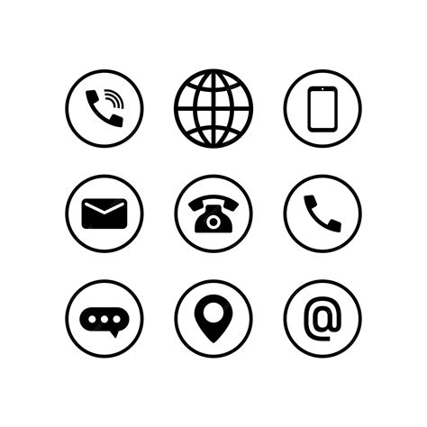 Premium Vector Communication Icon Set In Black Call Browser Phone Message Location And