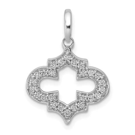 14k White Gold 14ct Real Diamond Fancy Pendant