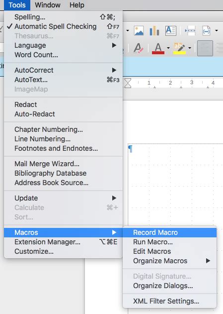 How Do I Get The Record Macro Button To Be Activated English Ask Libreoffice