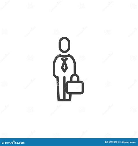 businessman with briefcase line icon stock vector illustration of
