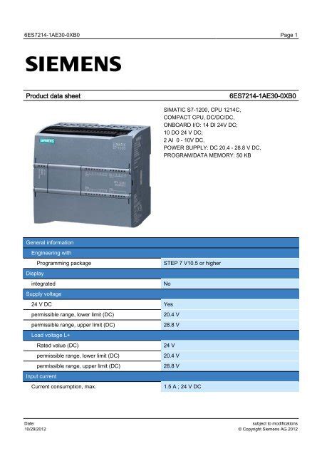 Plc Siemens S7 1200 Cpu 1214 IntroducciÓn Funcionamiento 47 Off