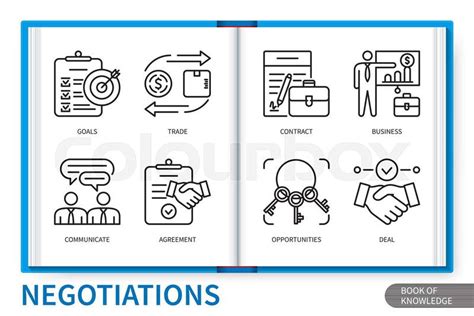 Negotiations Infographics Elements Set Goals Trade Contra Colourbox