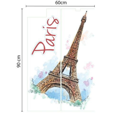 Декоративен стикер Айфелова кула Париж 60х90см Emag Bg