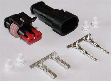 Авторазъёмы - набор колодок влагозащищенных двухконтактных