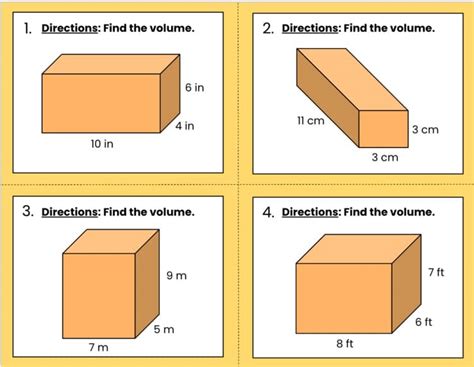Volume Of Rectangular Prisms Task Cards By Math By Miss Cain Tpt