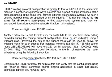 Solved Eigrp2 Routing Protocol Configuration Is Similar To