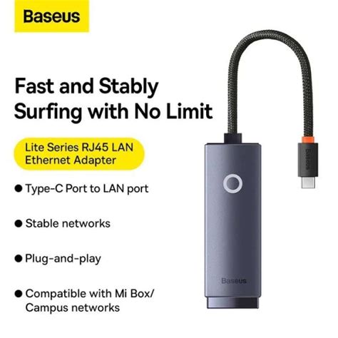 Promo Baseus Type C To Lan Rj45 Ethernet Adapter Gigabit 1000mbps Diskon 22 Di Seller Mpro