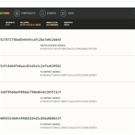 transactions information in ganache transactions information in