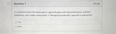 solved question 70 5 ﻿ptsin a situation where the status quo