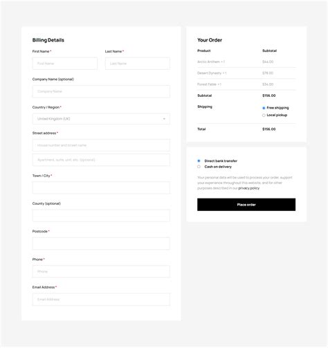 4 Elementor Checkout Page Sections