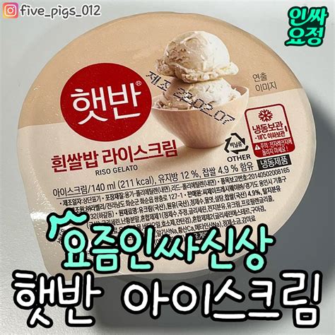인싸요정 왘ㅋㅋㅋ진짜로 나와버린🍚 햇반라이스크림 🍚 쫀쫀한 쌀알이 고대로 씹히는 엑설런트