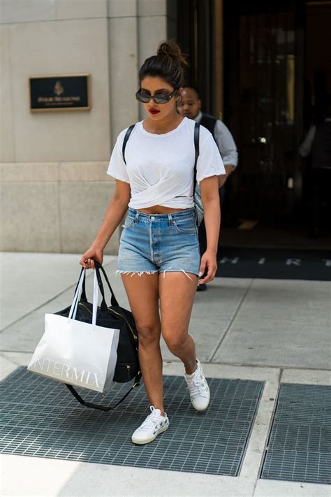 Priyanka Chopra In Denim Shorts Out In New York 07042018 Hawtcelebs