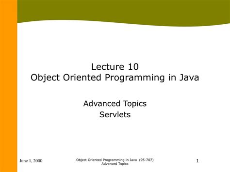 Ppt Lecture 10 Object Oriented Programming In Java Powerpoint