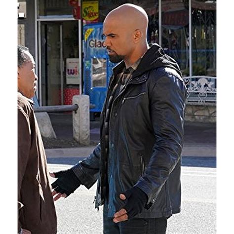 S W A T Daniel Harrelson Leather Jacket With Hood