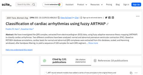 Classification Of Cardiac Arrhythmias Using Fuzzy Artmap [scite Report]