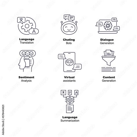 Popular Gpt Use Cases Icons Chatbots Virtual Assistant Icon Language