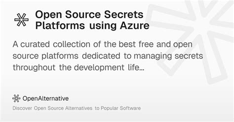 Open Source Secrets Platforms Using Azure Openalternative