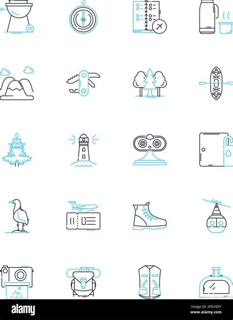 autonomous vehicles linear icons set automation self driving