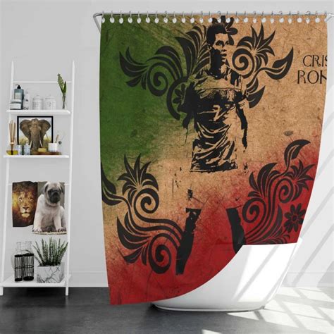 Cristiano Ronaldo Portugal Powerfull Footballer Shower Curtain